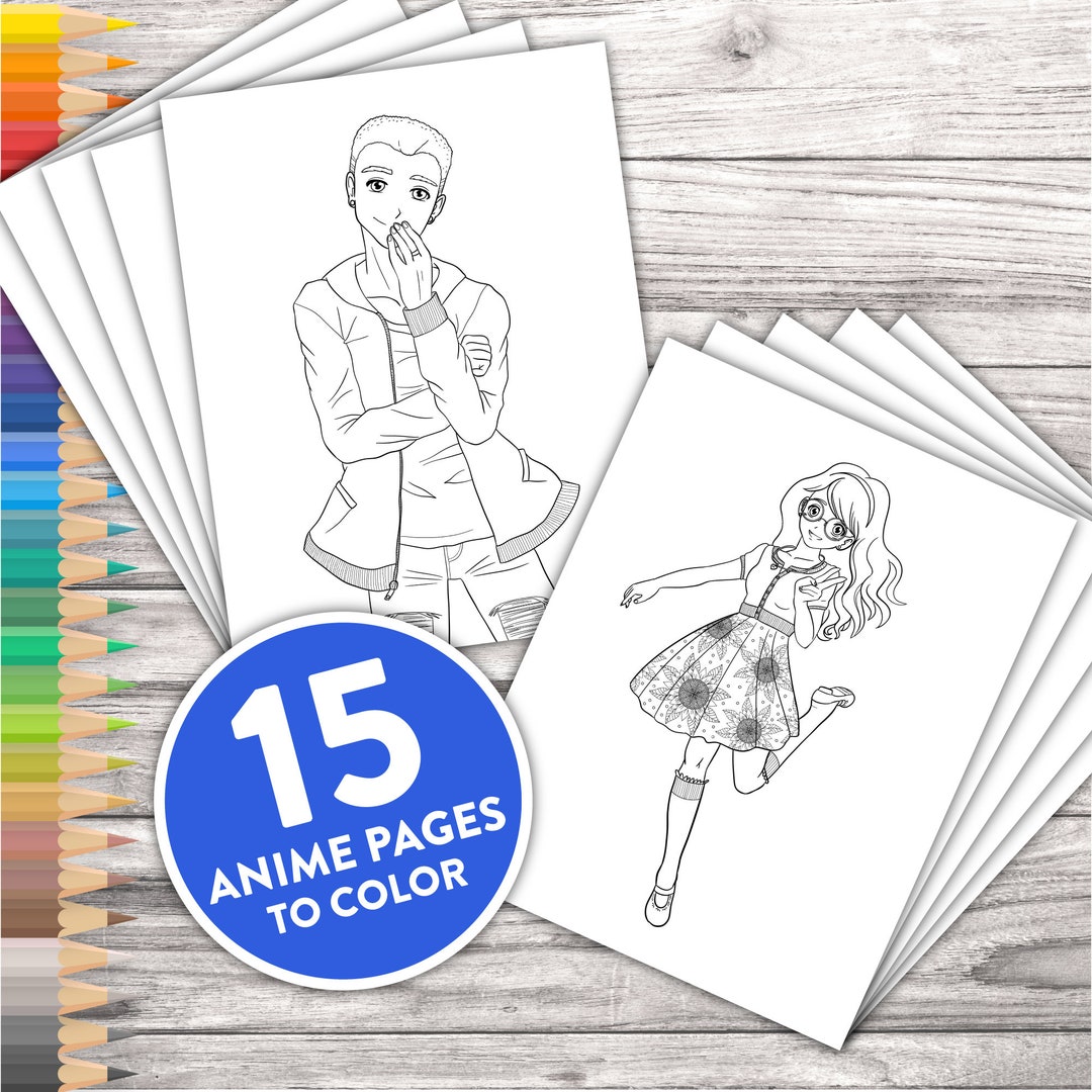 Anime Manga Printable Adult Coloring Pages | Anime Girls & Anime Guys ...