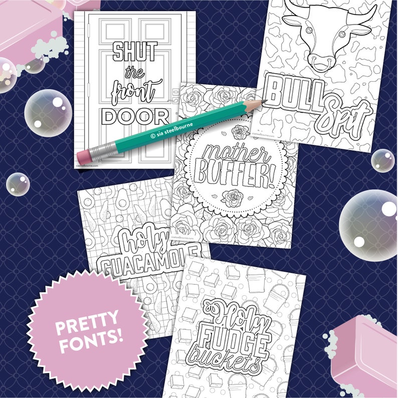 Good Clean Fun Printable Adult Coloring Book Alternative Swearing Clean ...