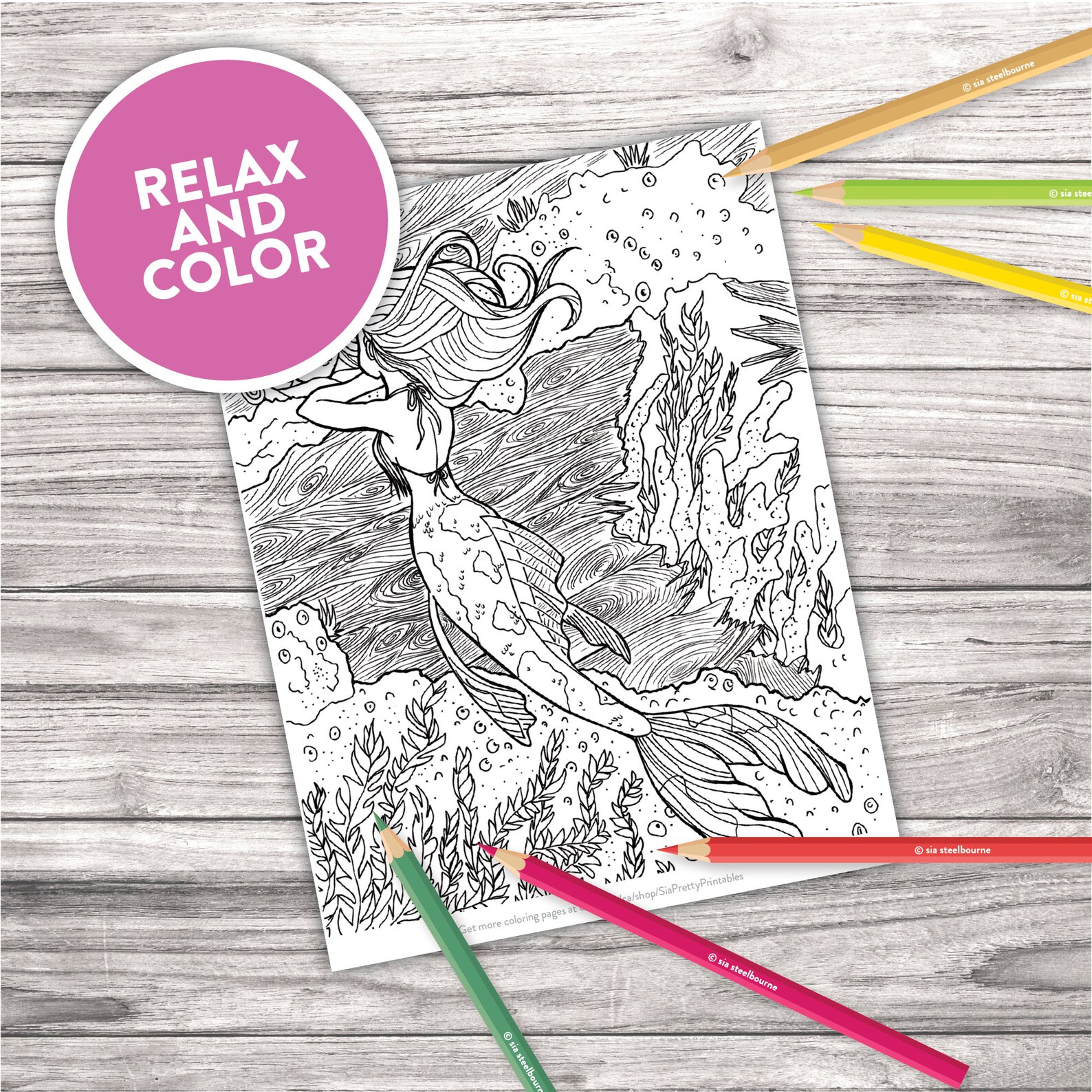 Printable Adult Coloring Pages Sample Pack A Variety of Coloring Pages ...