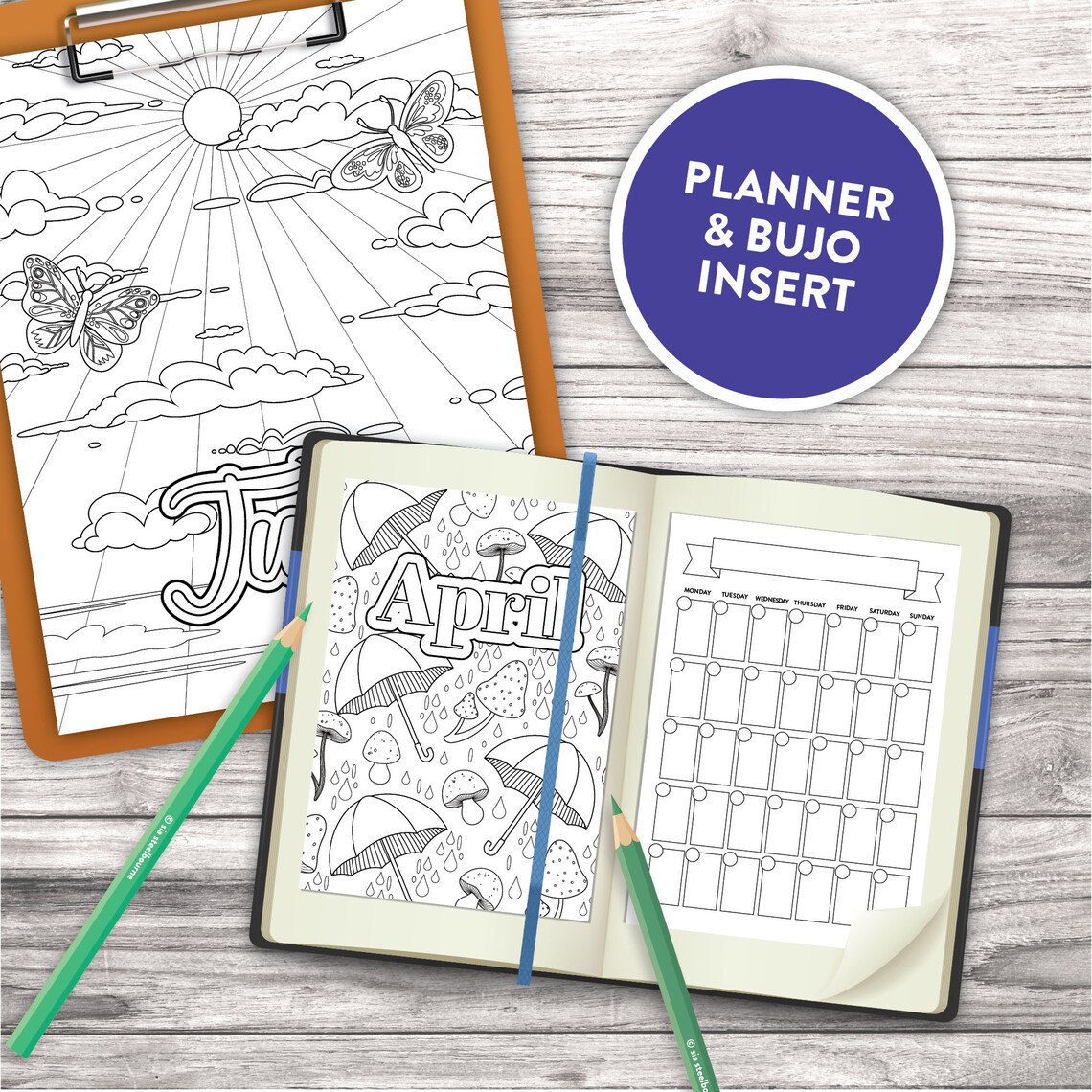 Printable Coloring Planner Insert Bullet Journal Erin - Etsy Canada