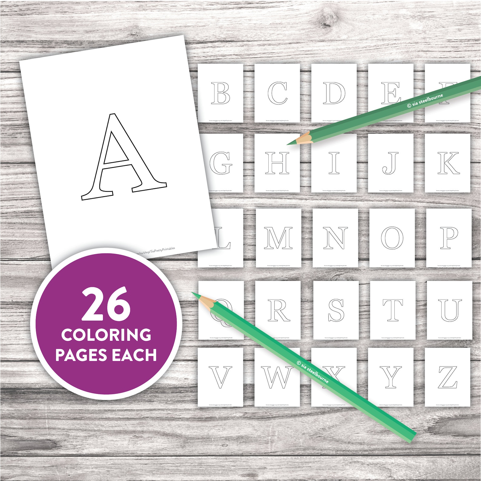 Printable Adult Coloring Pages Floral Alphabet Letters | Etsy