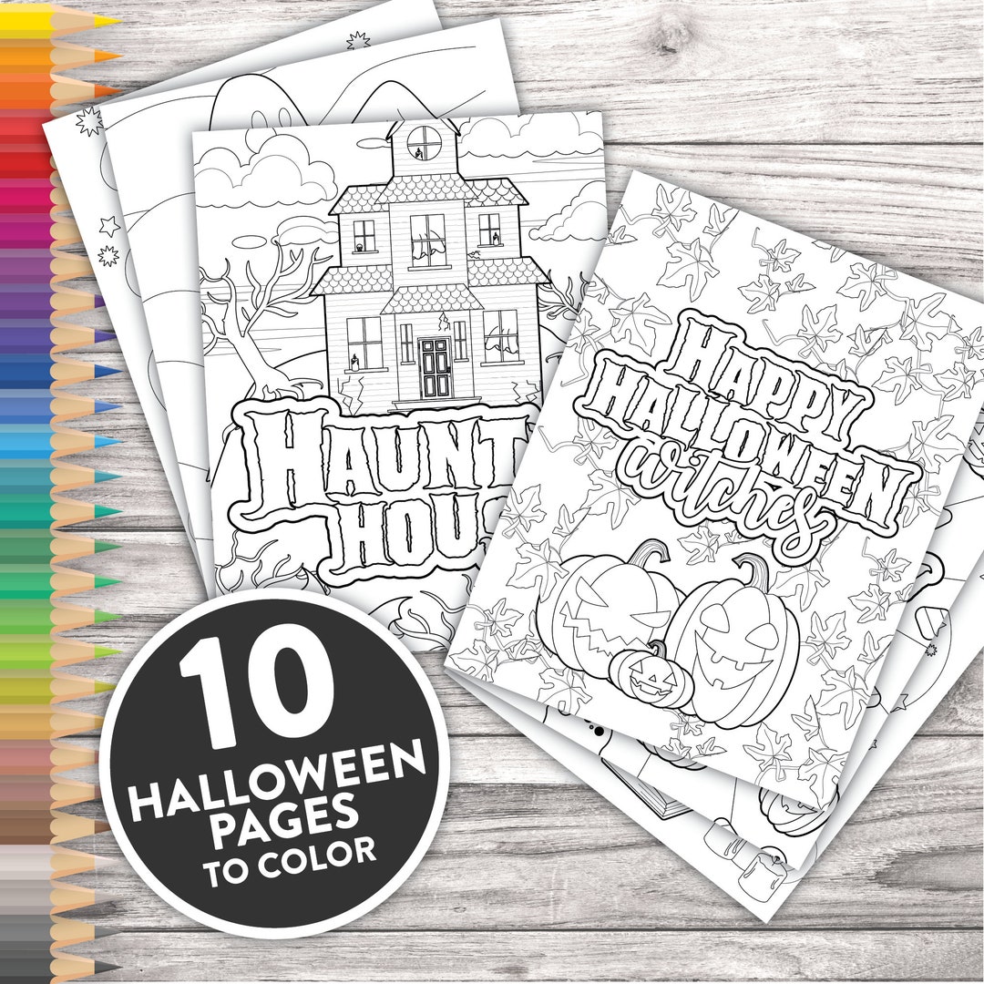 Cute Autumn Fall Halloween Printable Adult Coloring Pages Adult ...