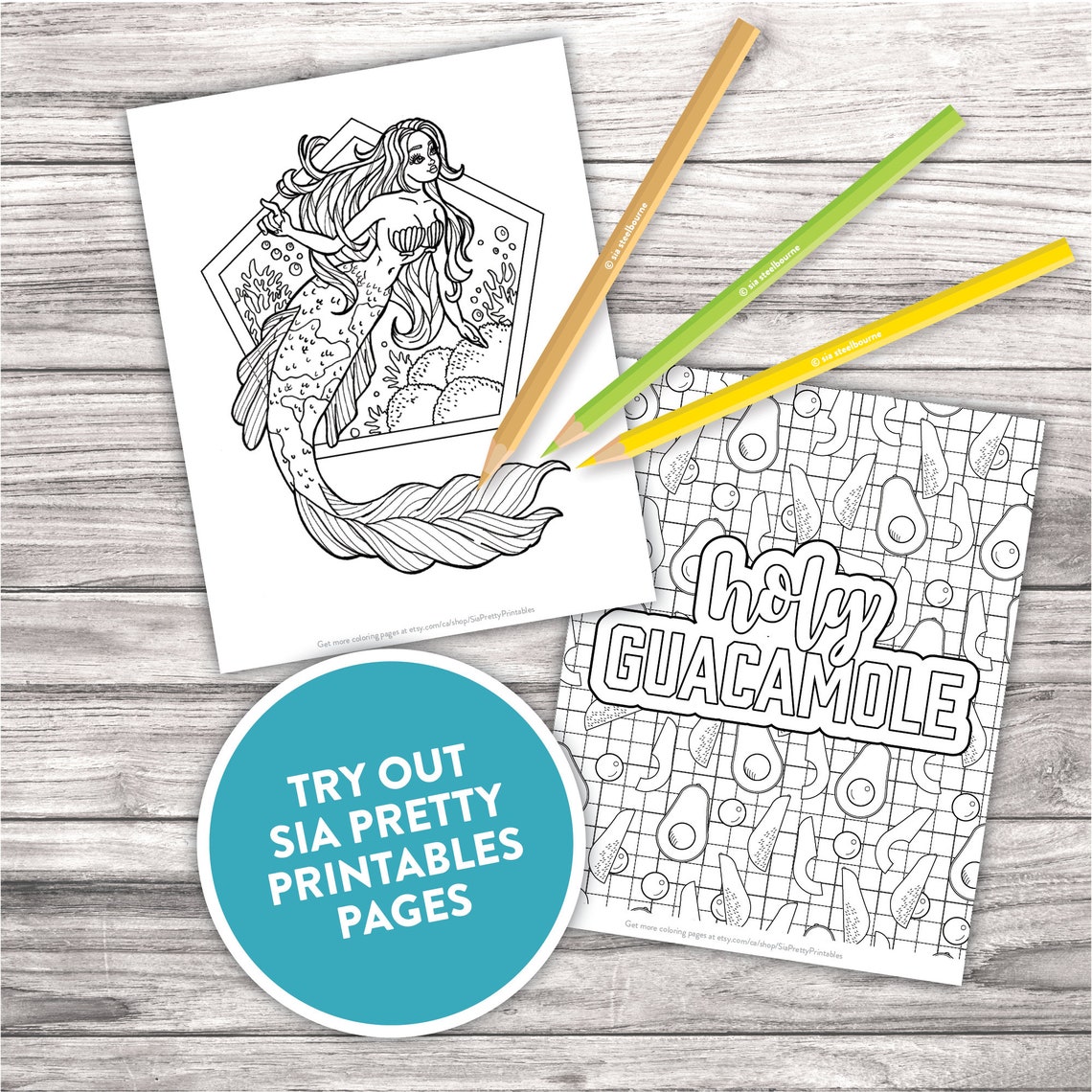 Printable Adult Coloring Pages Sample Pack B Variety of Coloring Pages ...
