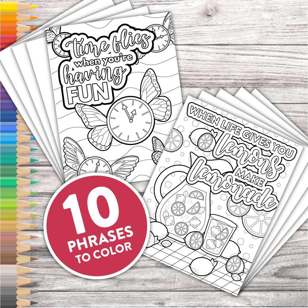Idioms Adult Coloring Pages | Printable Phrases Lettering Coloring ...