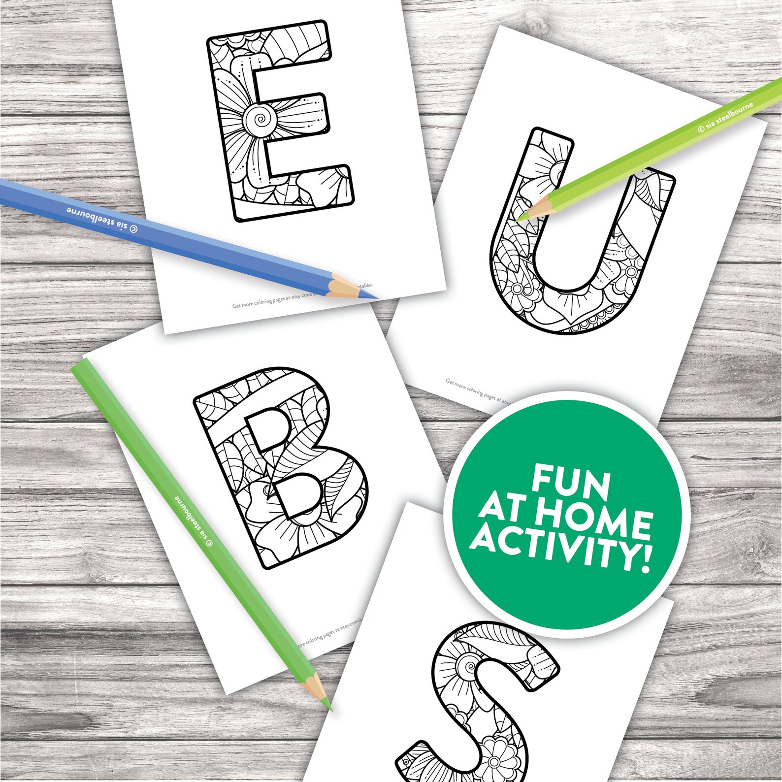 Printable Adult Coloring Pages Floral Alphabet Letters - Etsy