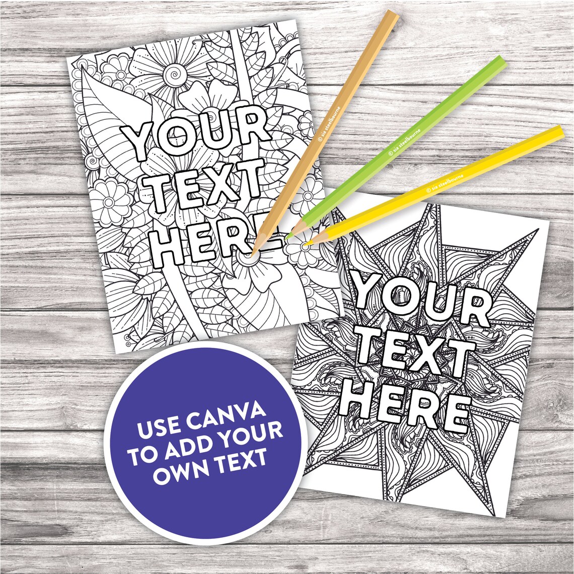 Custom Text Printable Adult Coloring Pages Customizable | Etsy Canada