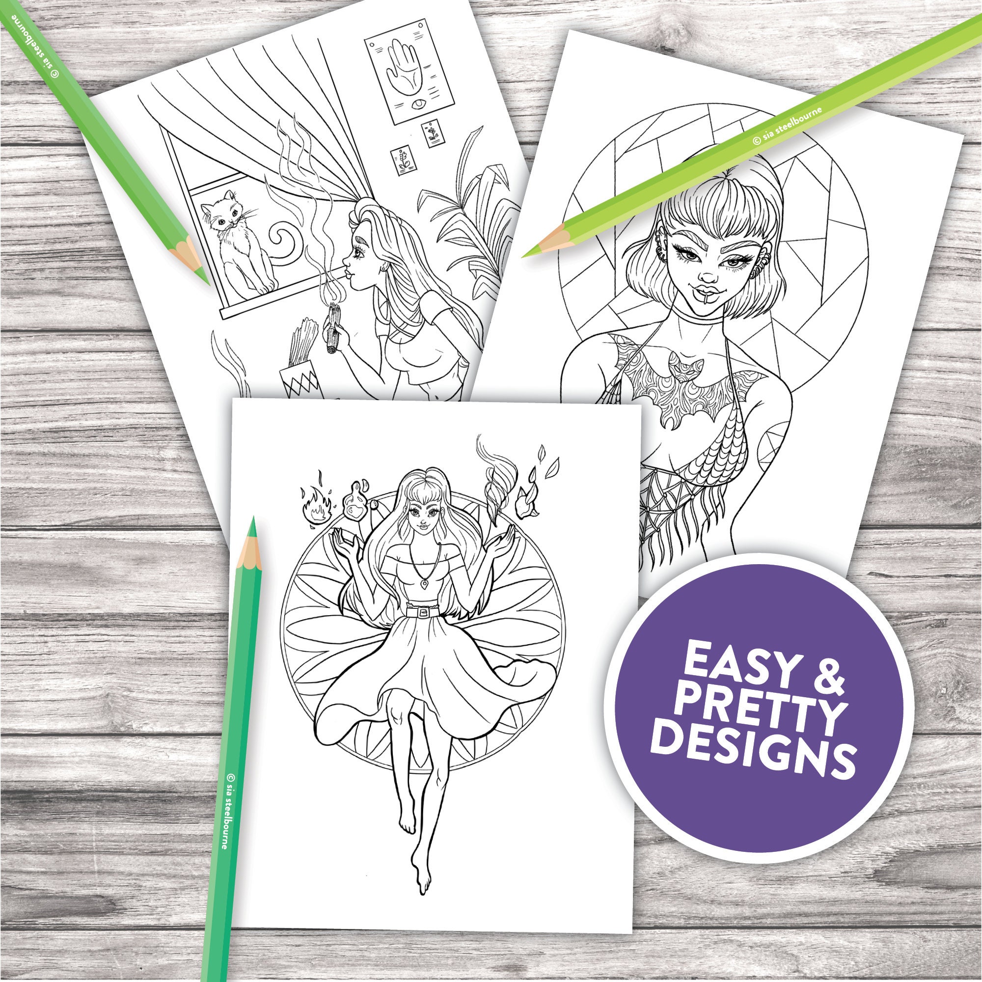 Printable Adult Coloring Pages | Witchery Autumn Fall Halloween Women ...