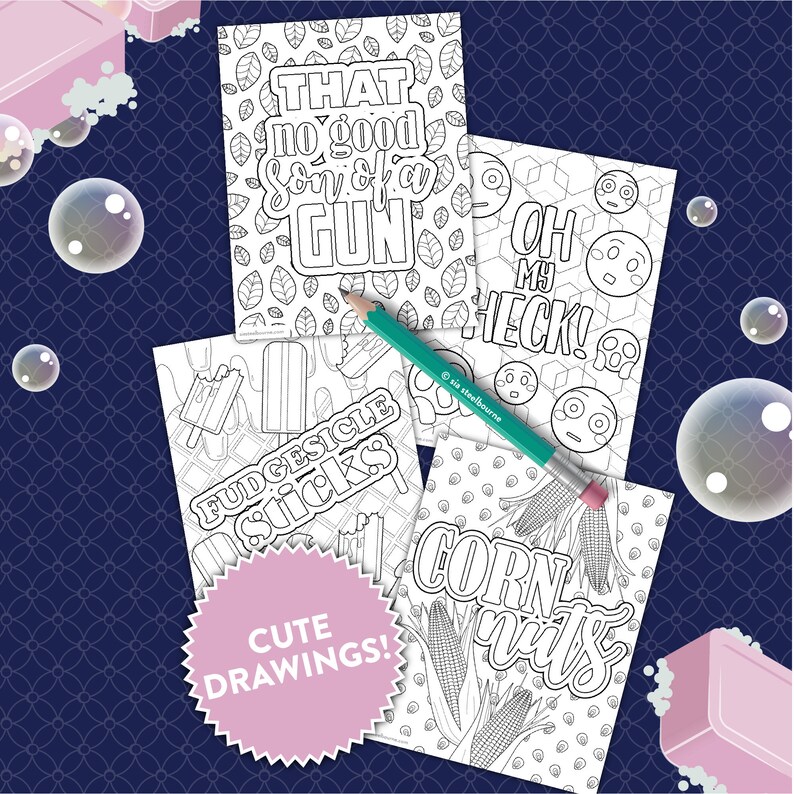 Good Clean Fun Printable Adult Coloring Book Alternative Swearing Clean ...