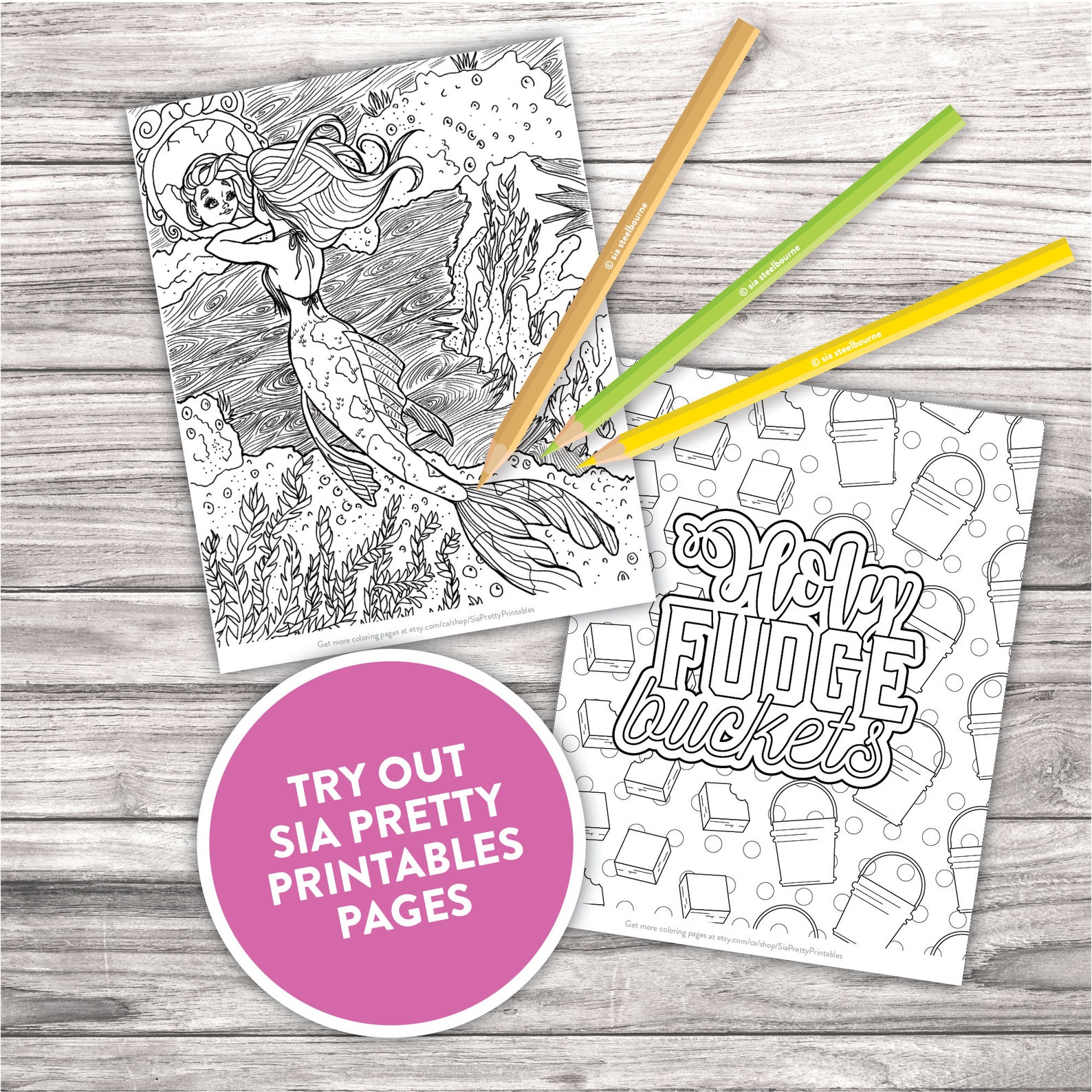 Printable Adult Coloring Pages Sample Pack A Variety of Coloring Pages ...