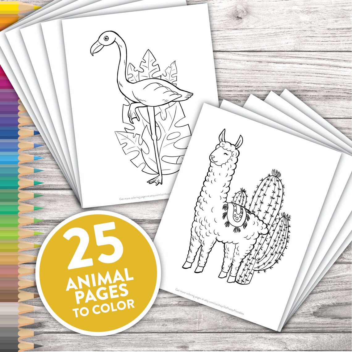 Printable Cute Animal Coloring Pages Easy Fun Coloring Book | Etsy Canada
