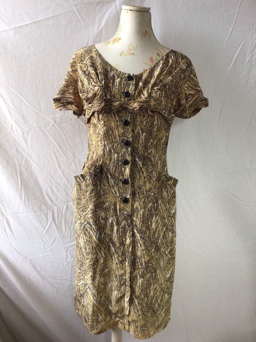 1950's Atomic Print Dress by Mercia SIZE M UK 12/14 - Etsy UK