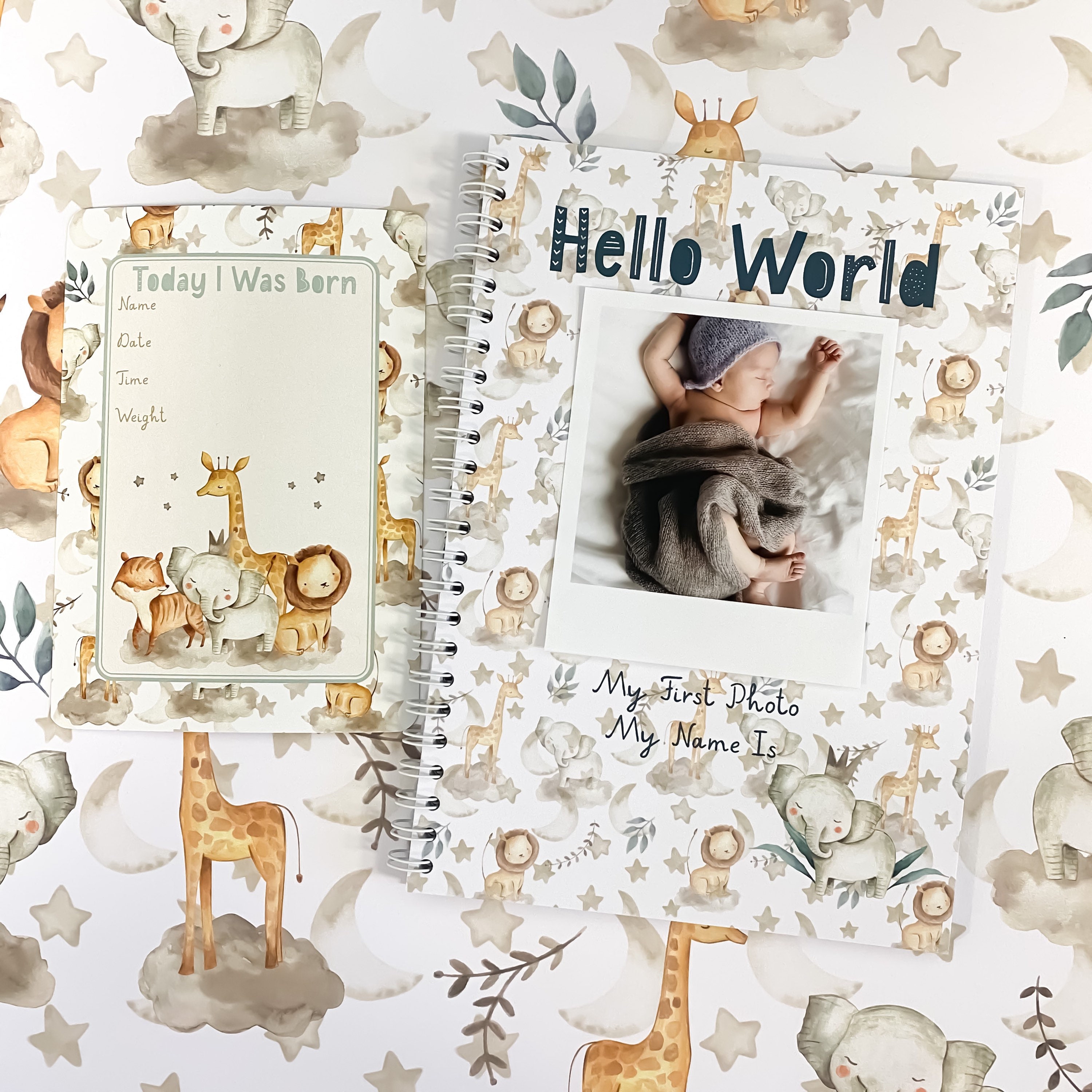 Baby Journal Baby Book Baby Journal and Memory Book Safari | Etsy UK