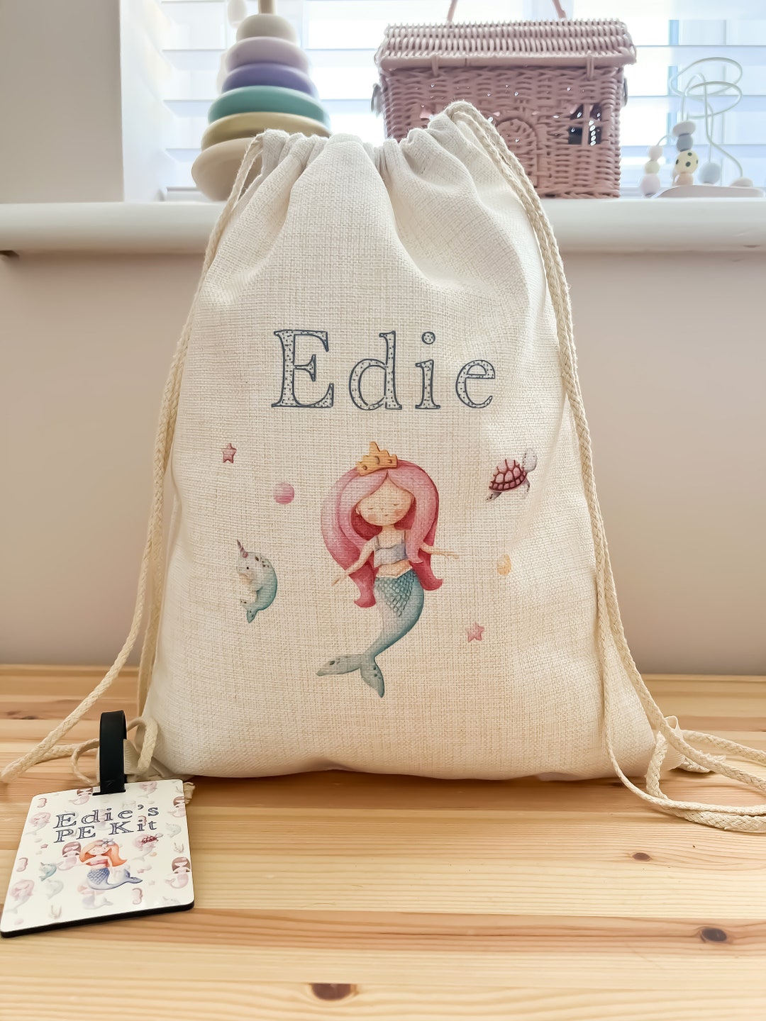 Personalised PE Bag, Drawstring Bag, Backpack, School Lunch Bag, Back ...