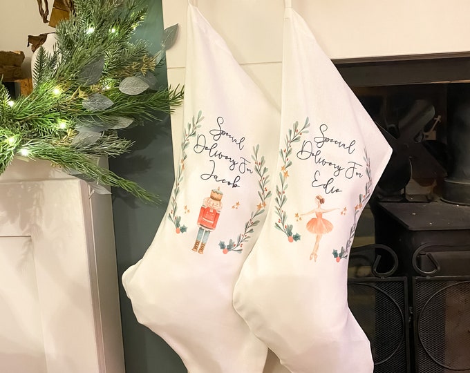 Nutcracker Christmas Stocking, Personalized, Knitted, With Blue - Etsy