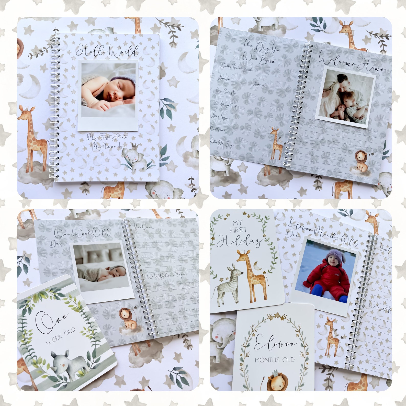 Baby Journal Baby Book Baby Journal and Memory Book Safari - Etsy UK