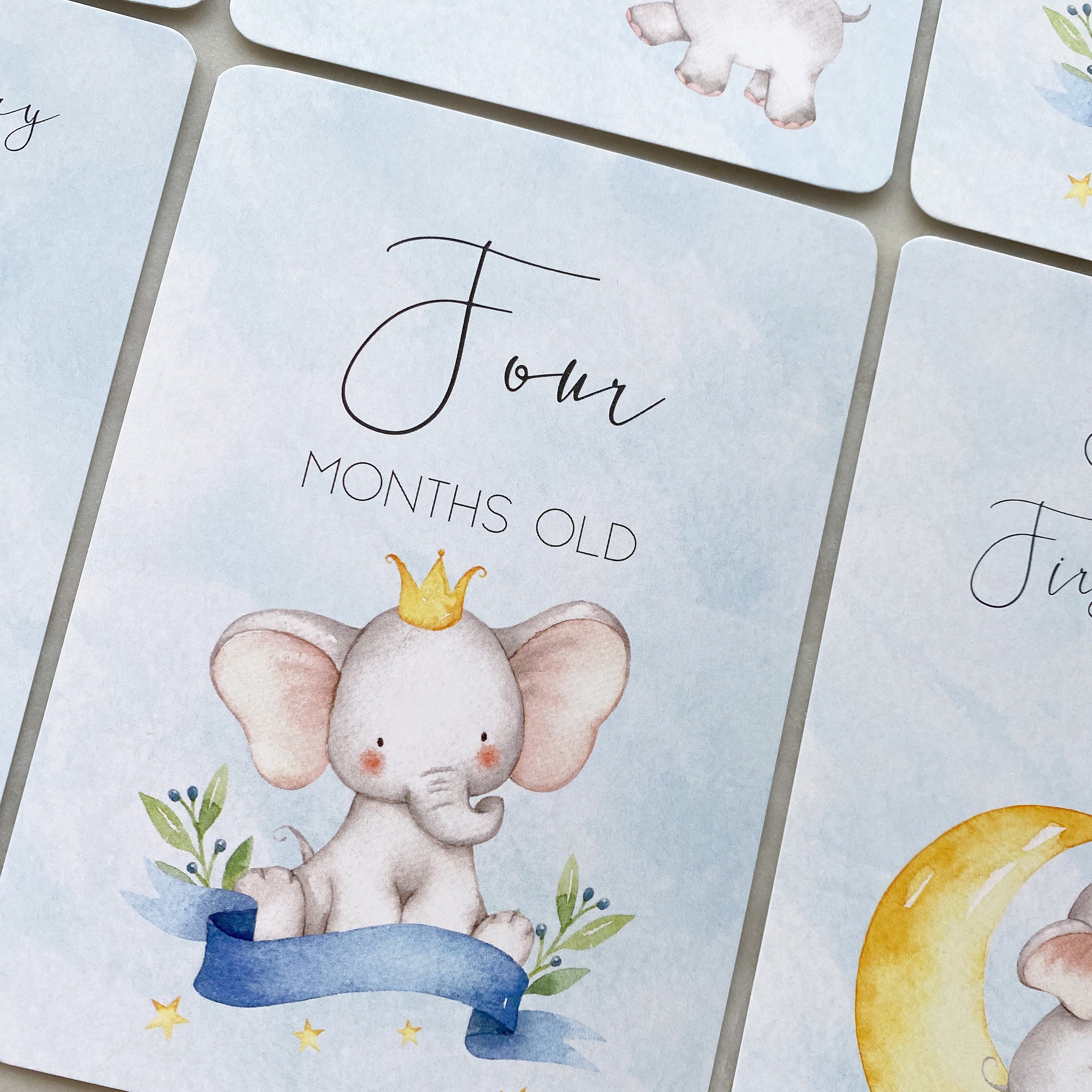 Baby Milestone Cards Elephant Elephant Milestone Cards - Etsy