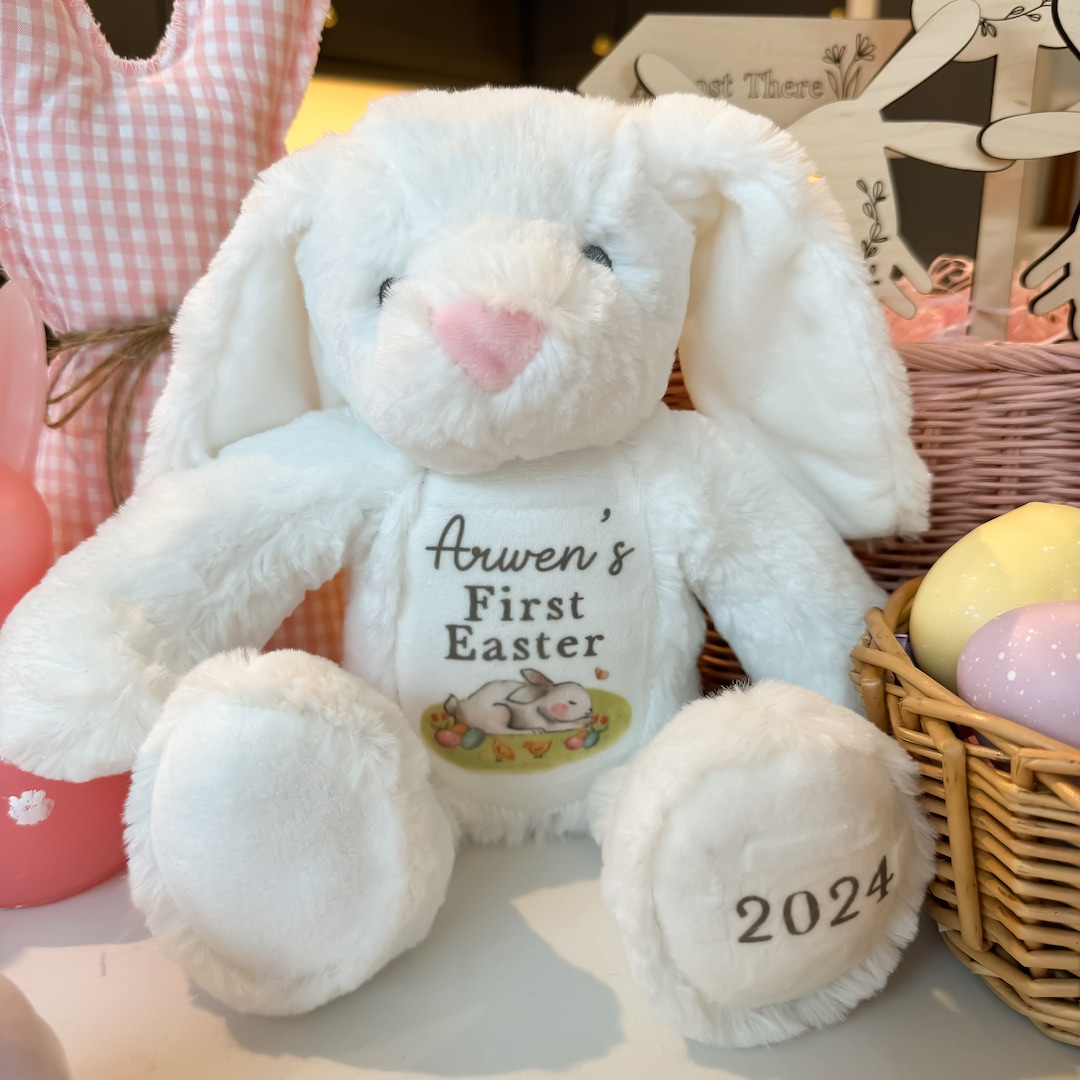 First Easter Gift, Personalised Easter Bunny Teddy, Personalised Plush ...