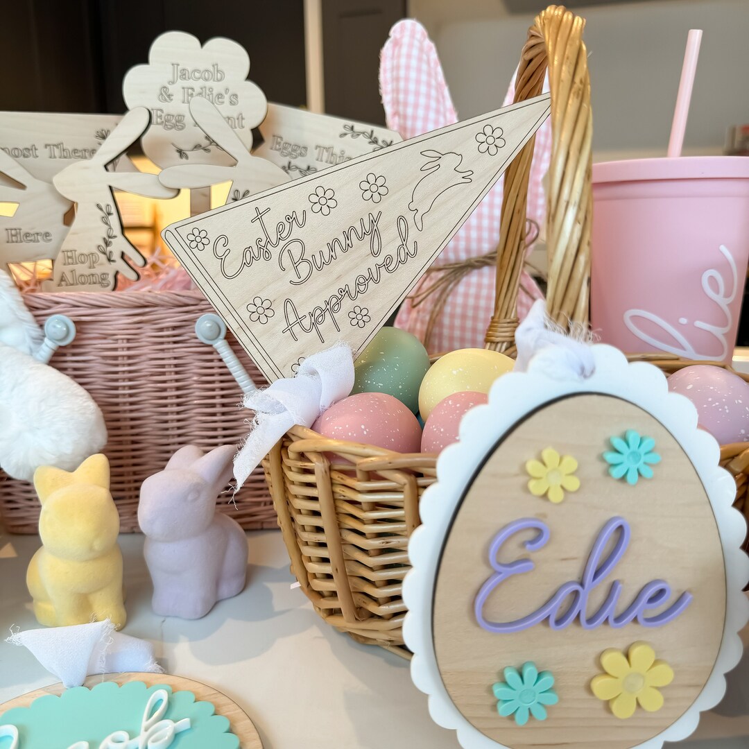 Easter Bunny Approved Flag, Easter Basket Tag, Easter Basket Filler ...