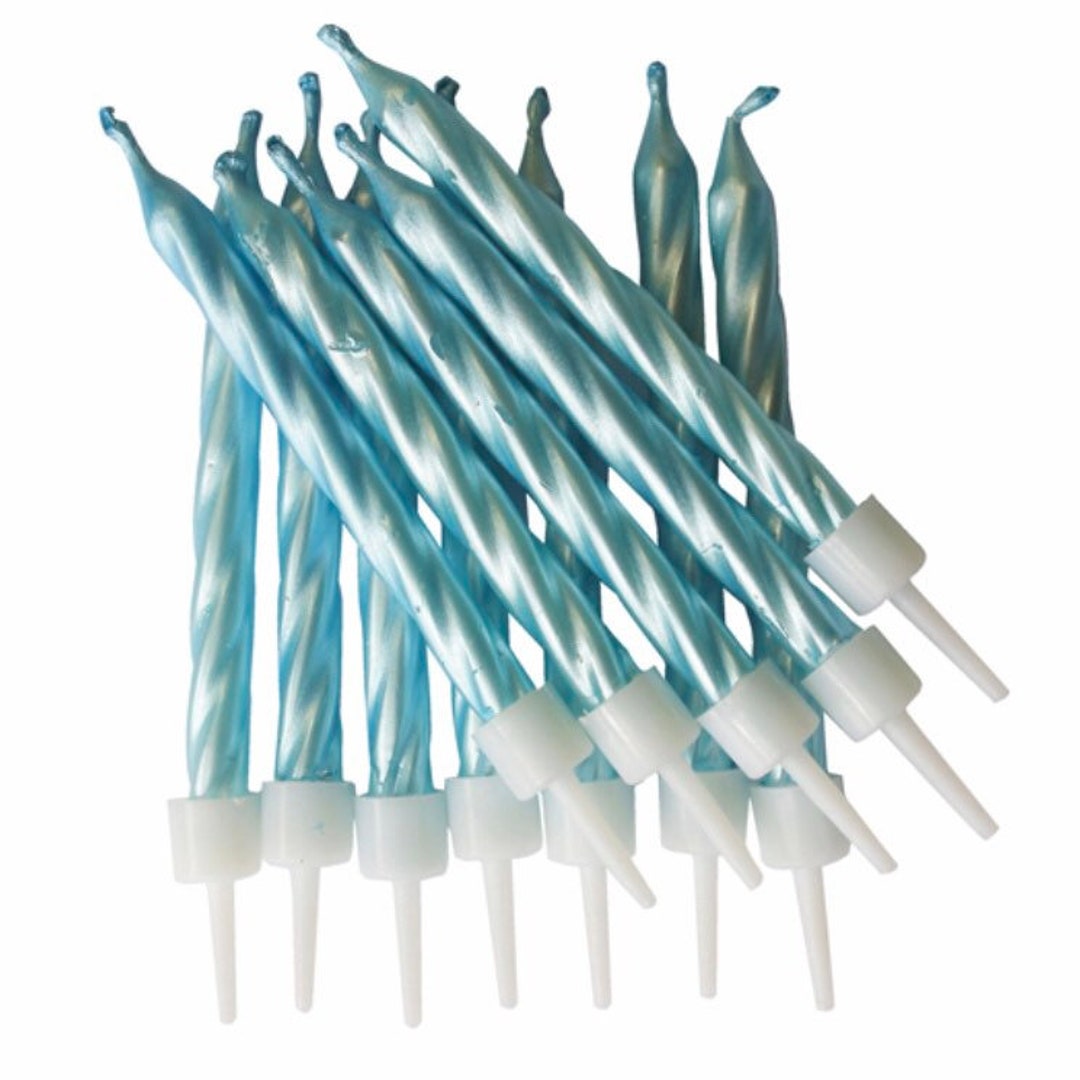 Blue Birthday Candles Birthday Cake Candles Baby Shower - Etsy