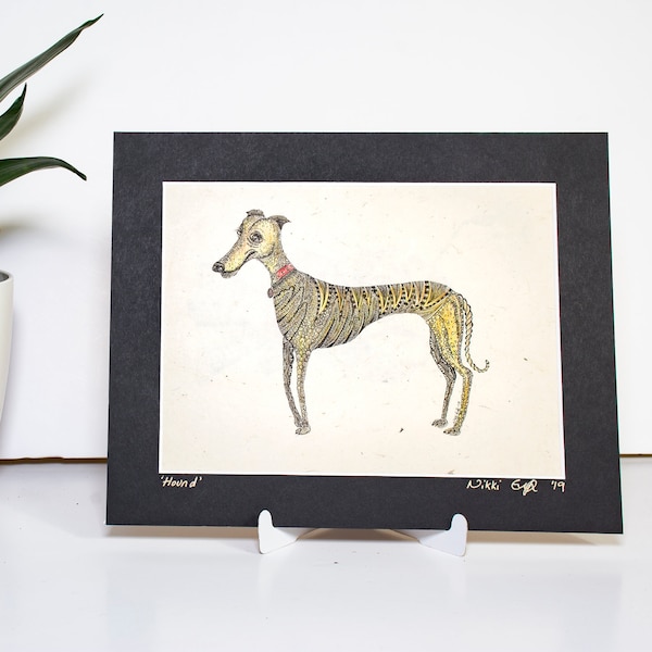 Brindle Greyhound Art - Etsy