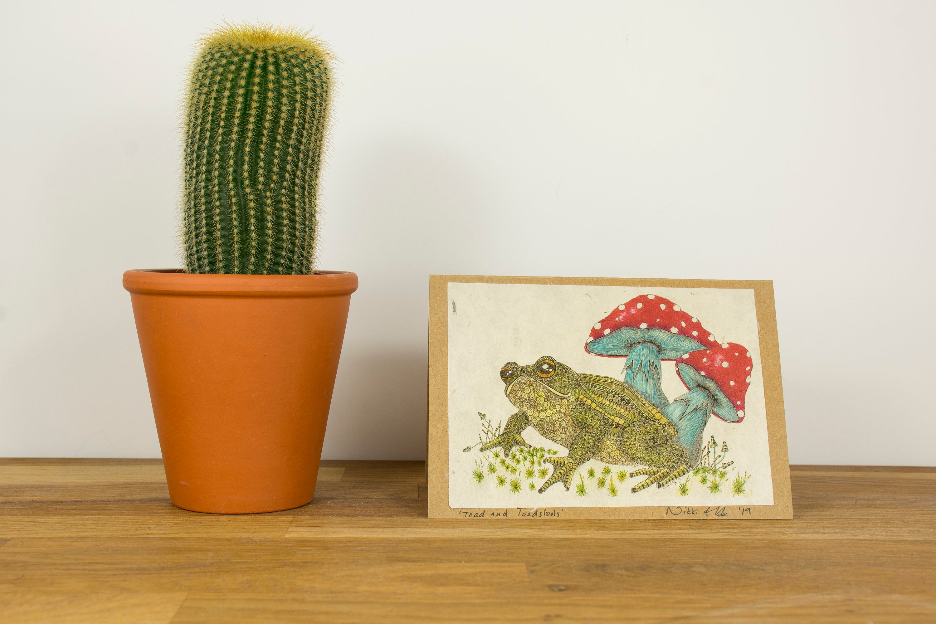 Toad and Toadstools, Signed Art Print Blank Greeting Card, Frog ...