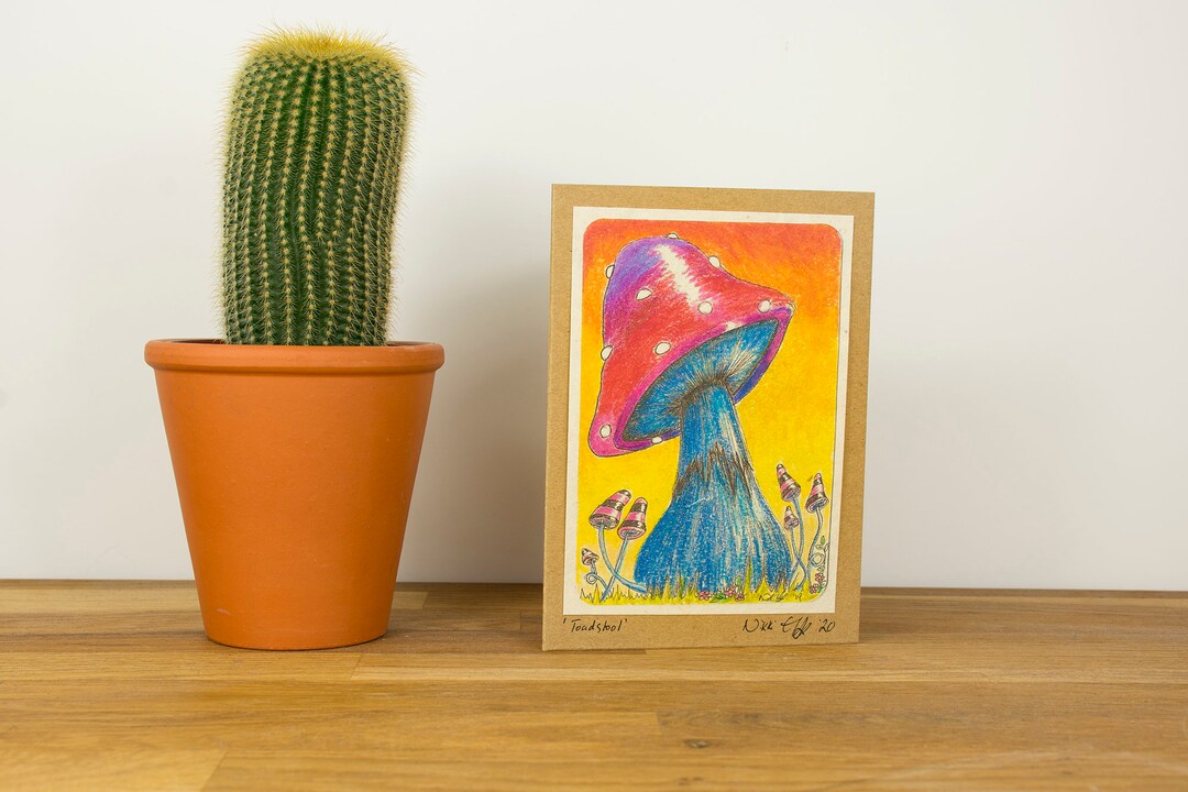 Toadstool Signed Art Print Blank Greeting Card, Red Fly Agaric ...