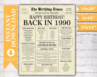 Back in 1990 Poster | Etsy