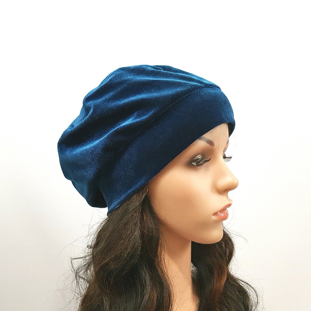 Turquoise Blue Velvet Hat Women Beret Lined Headwear Fits S-L - Etsy