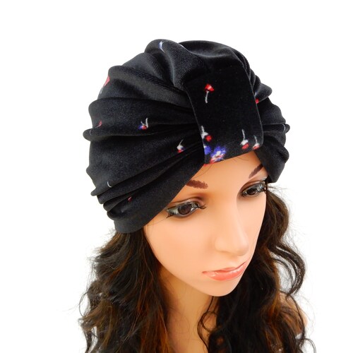 Floral Turban Hat for Women Velvet Turban Red Turban Top - Etsy