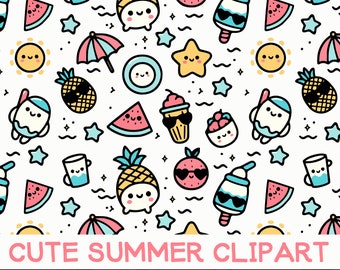 Kawaii Beach PNG Bundle - Etsy