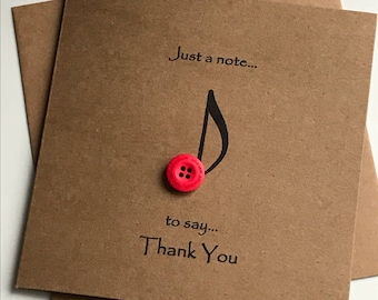 Music Thank You Card | Etsy