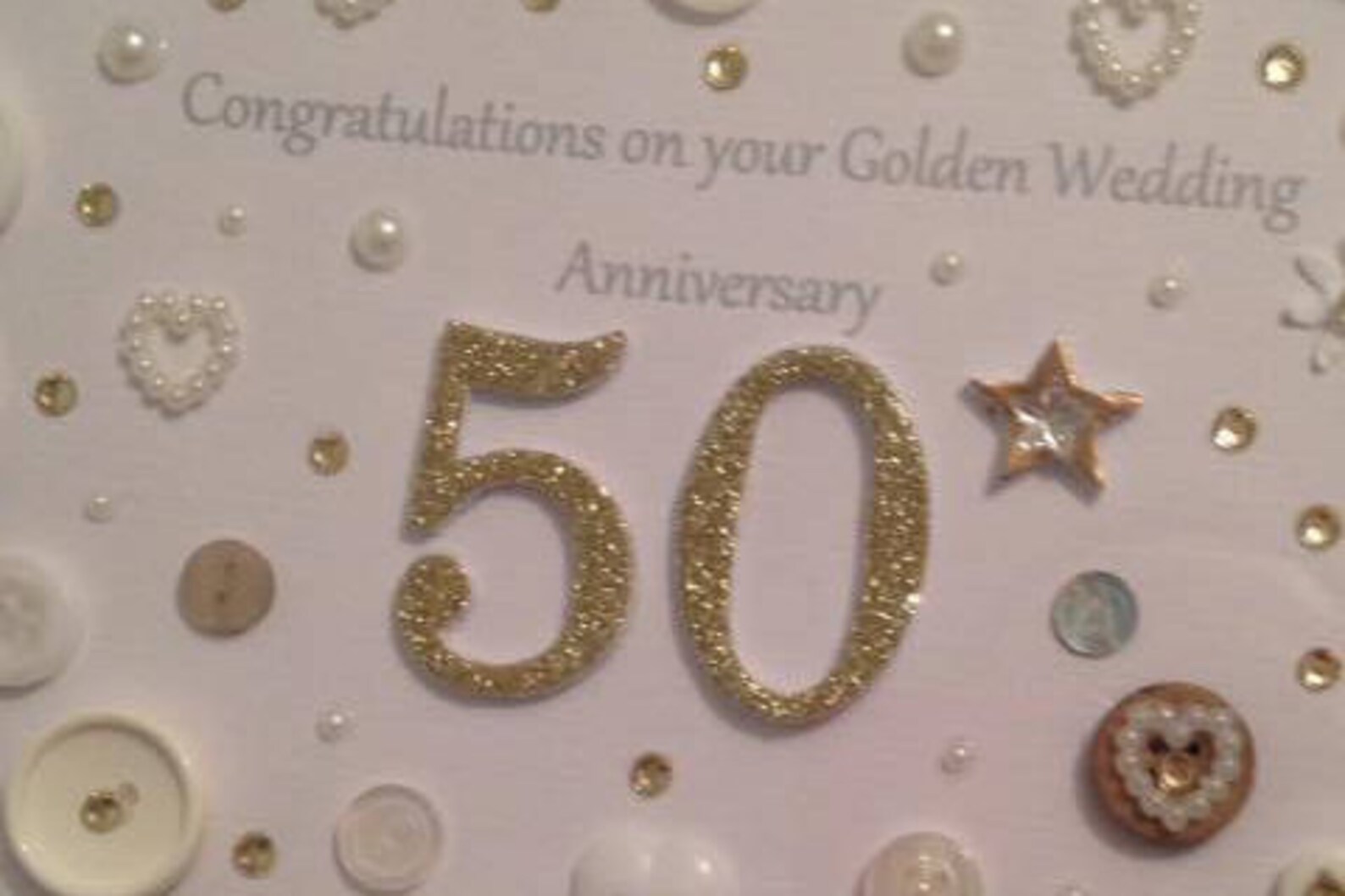 Golden Wedding Anniversary Button Art Frame Golden Wedding | Etsy