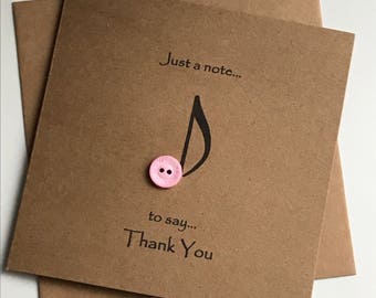 Music Thank You Card | Etsy