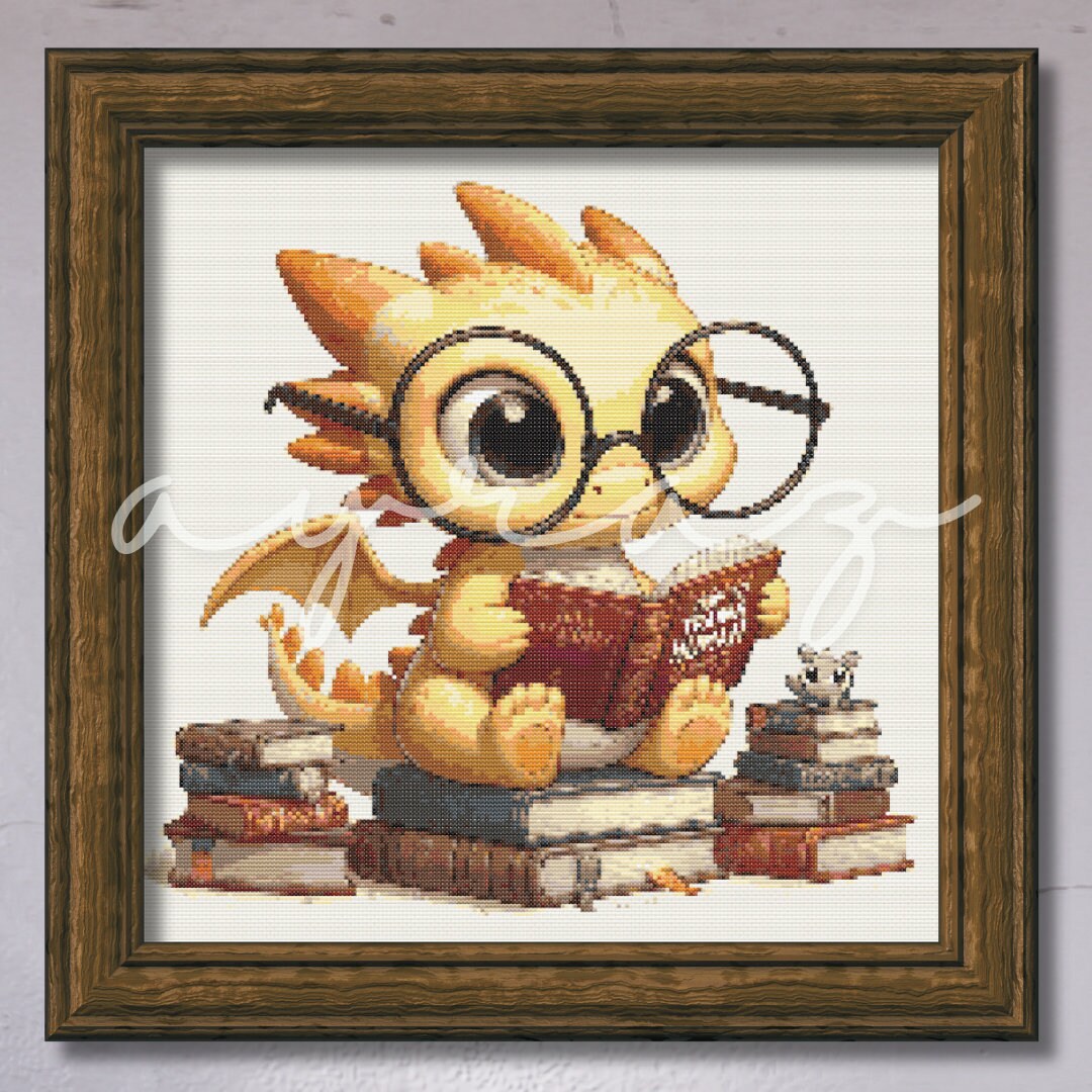 Little Yellow Dragon Counted Cross Stitch PDF Pattern - Etsy