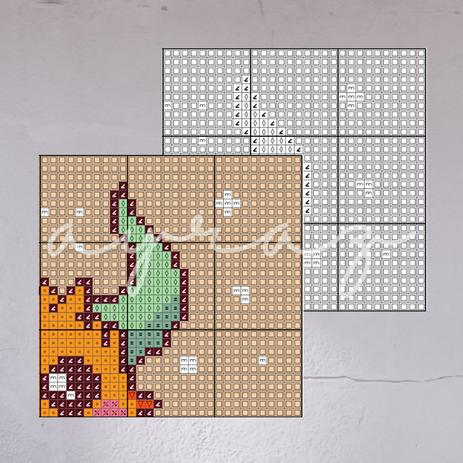Gabe the Monster Kawaii Style Counted Cross Stitch Monster Pattern 4 - Etsy