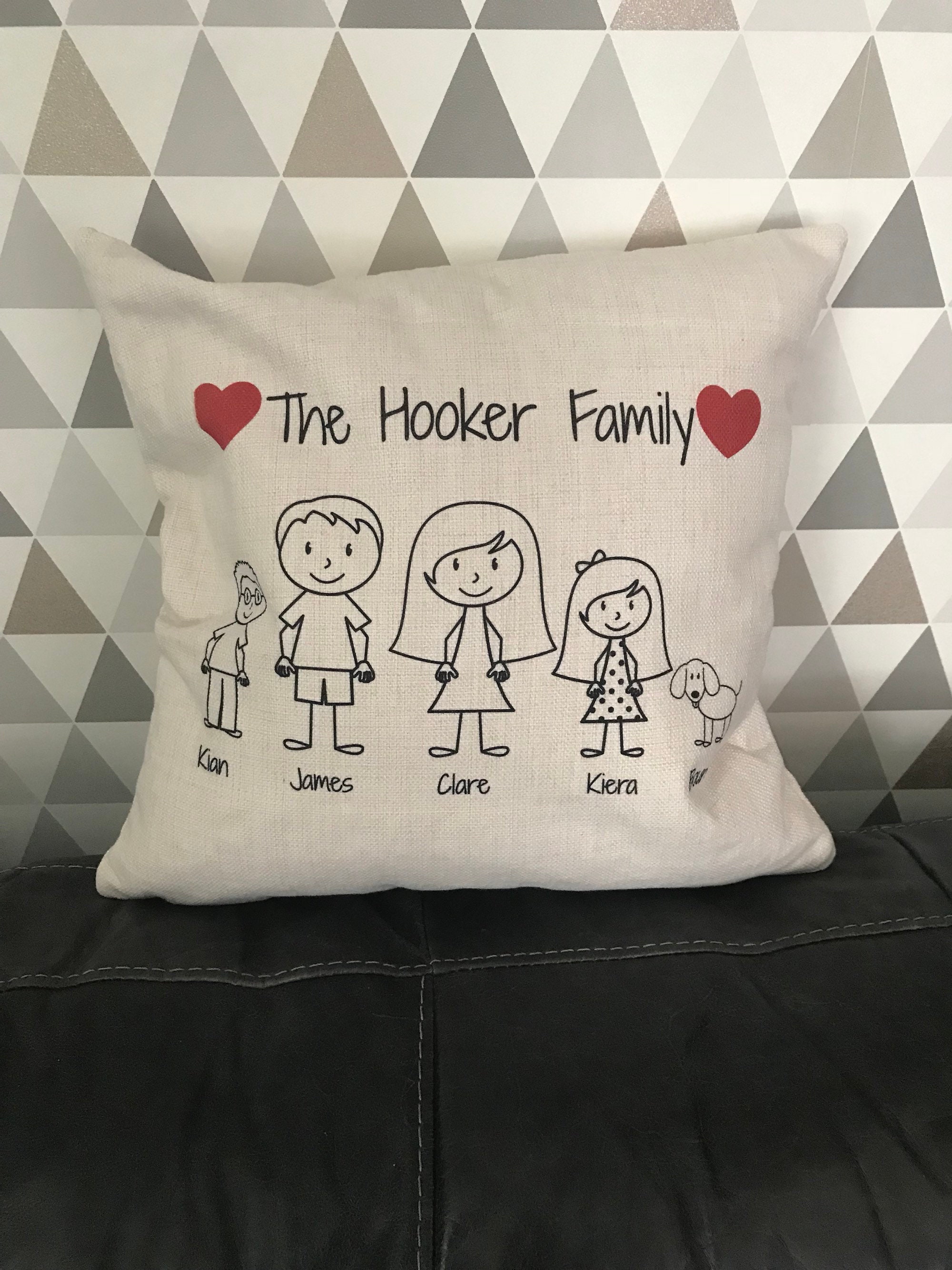 Stickman Familia Personalizado Cojín / Pillow cumpleaños / día de San ...