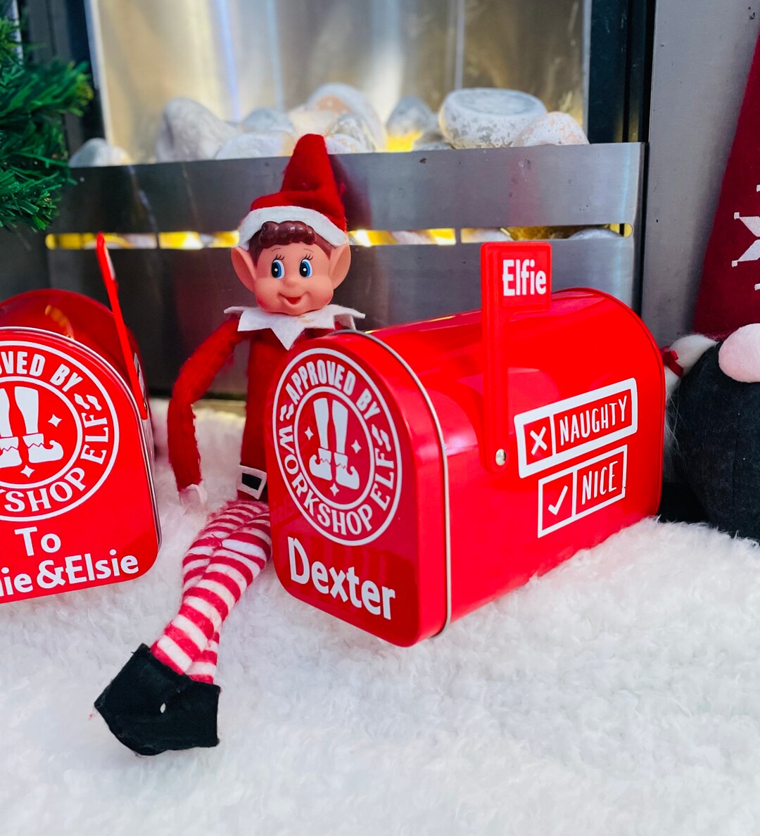 Elf Arrival Post Box Tin Letters to Santa Secret Santa Elf Accessories ...
