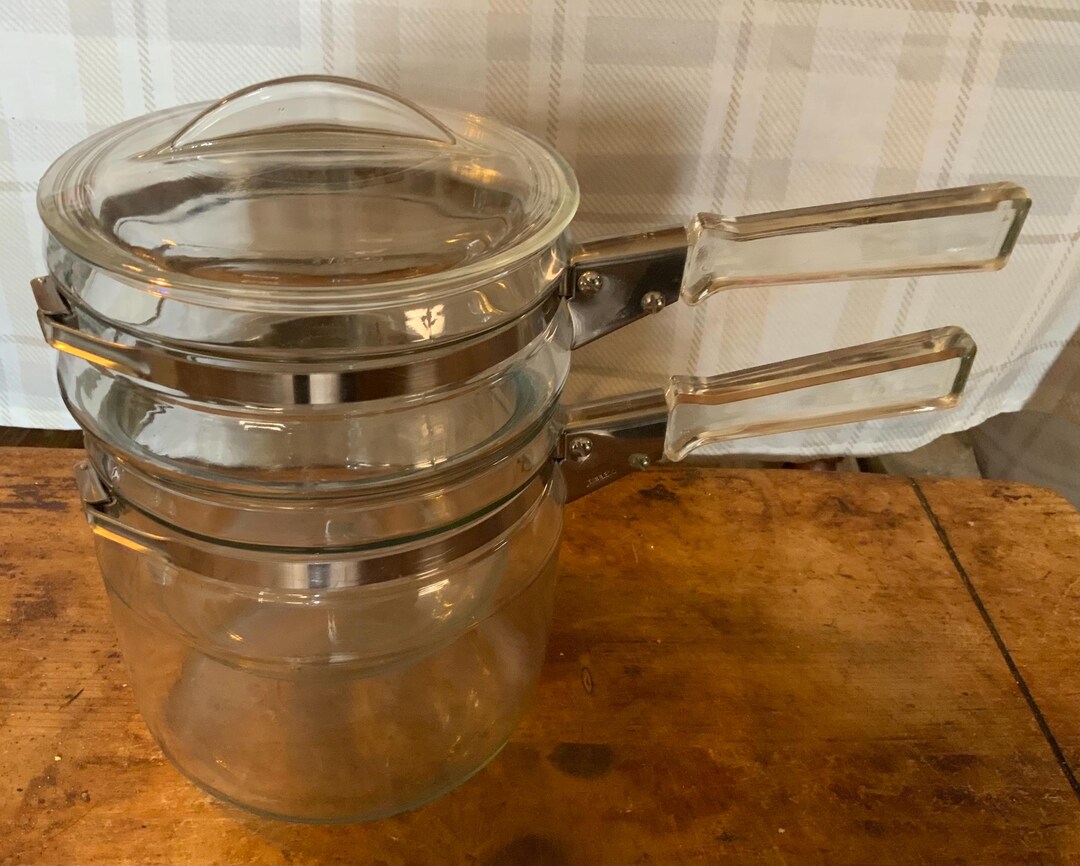 Vintage Pyrex Flameware Double Boiler #6763 - Etsy