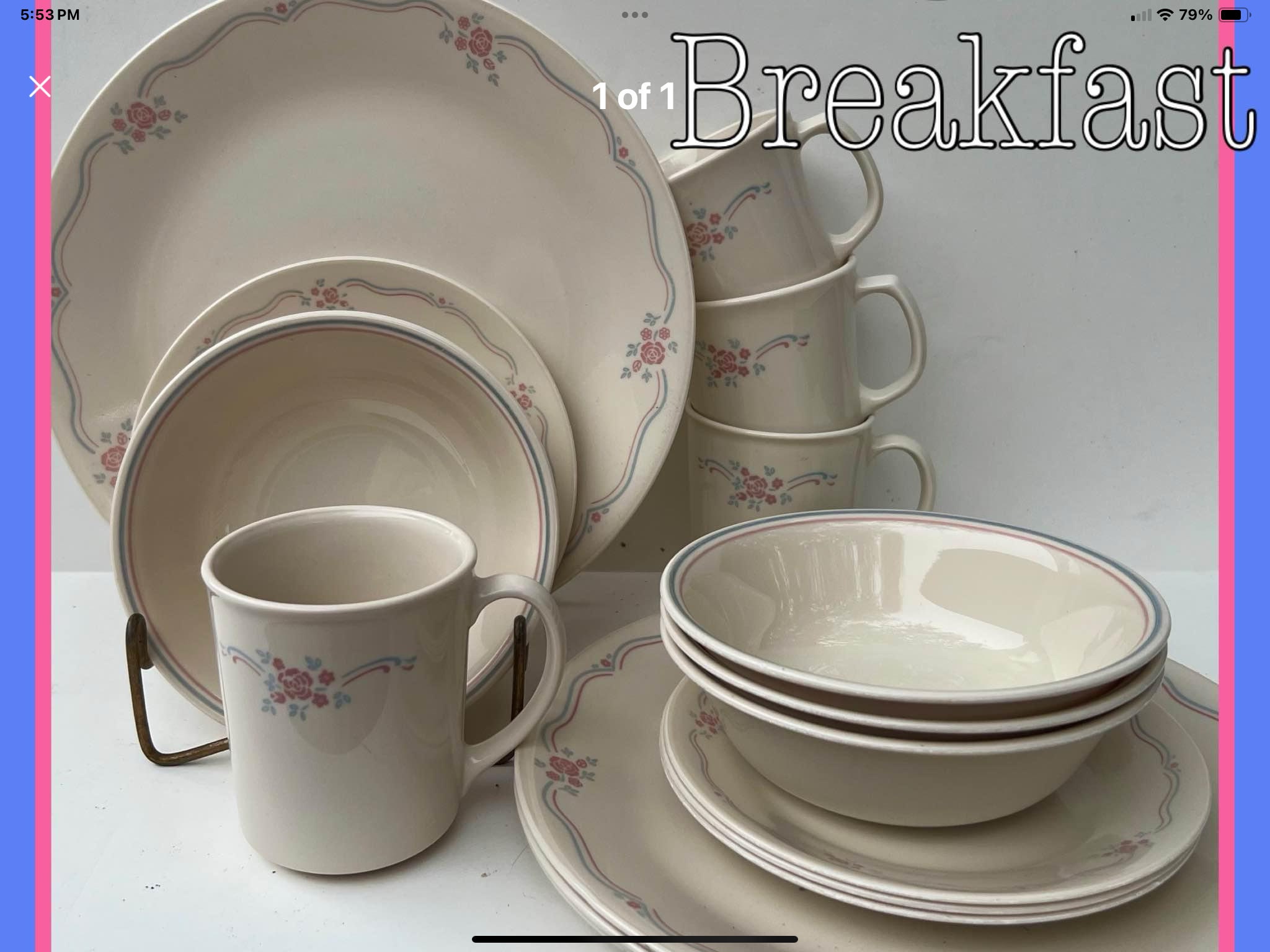 Corelle English Breakfast (16 Pc/serv 4) - Etsy