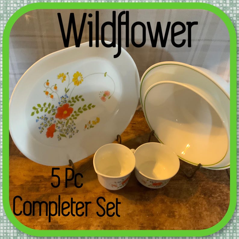Corelle WILDFLOWER 5 Pc Completer Set - Etsy