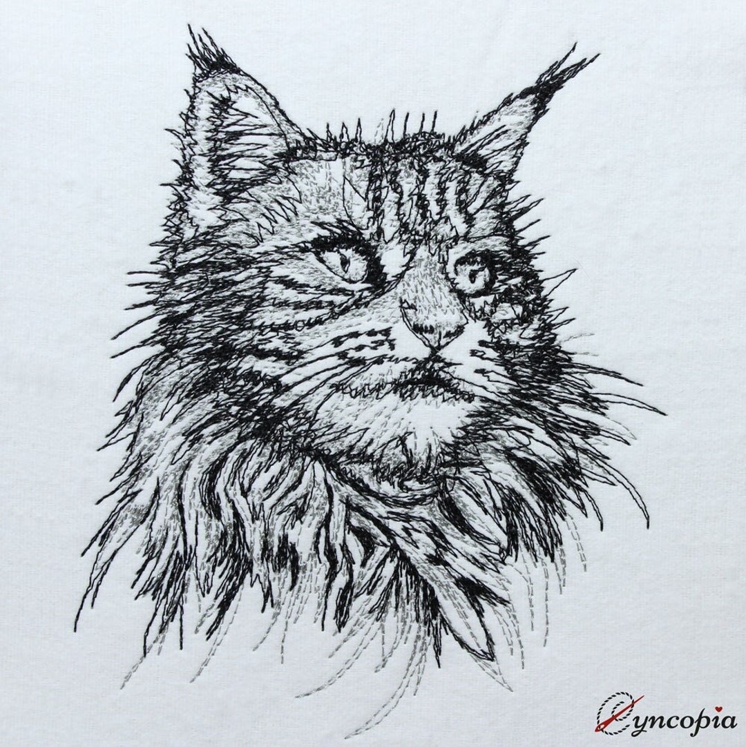 Maine Coon Cat Scribble - Etsy