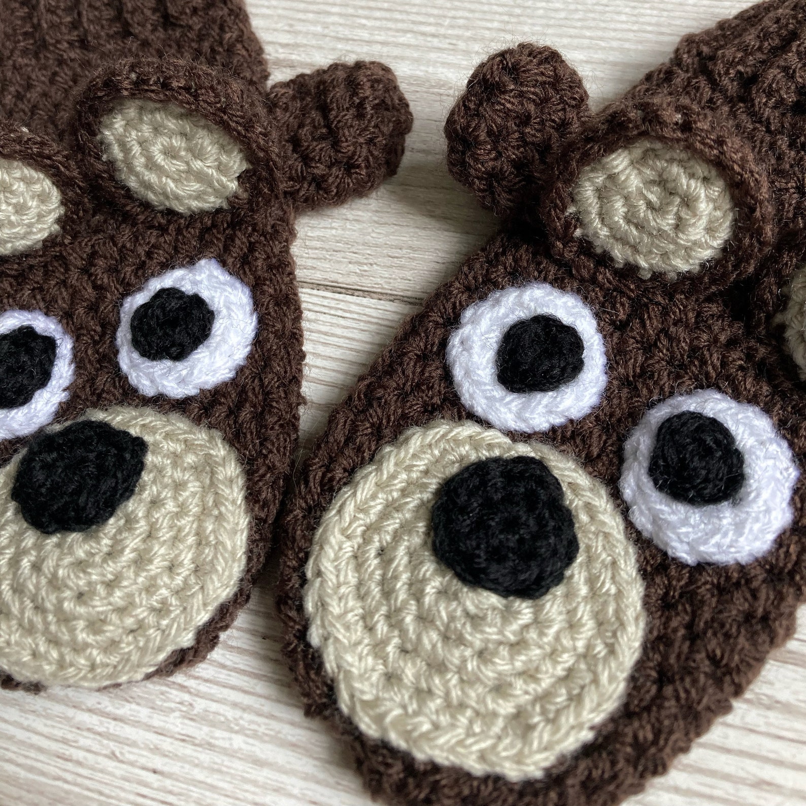 Childs Bear Mittens Kids Winter Mittens Bear Gift - Etsy