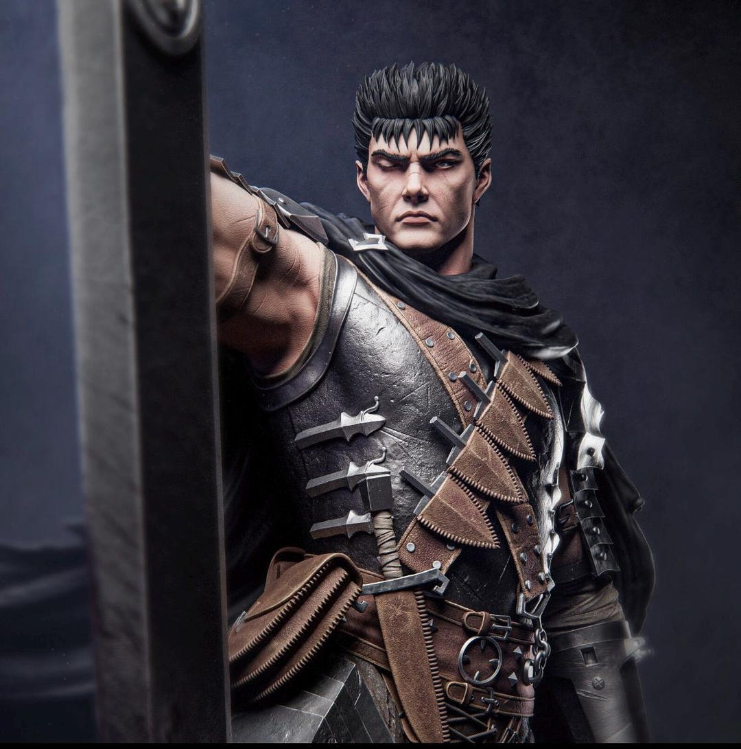 Guts Figurine , Fanart 3d 12k Resin Statue , Hand Painted,anime Home ...