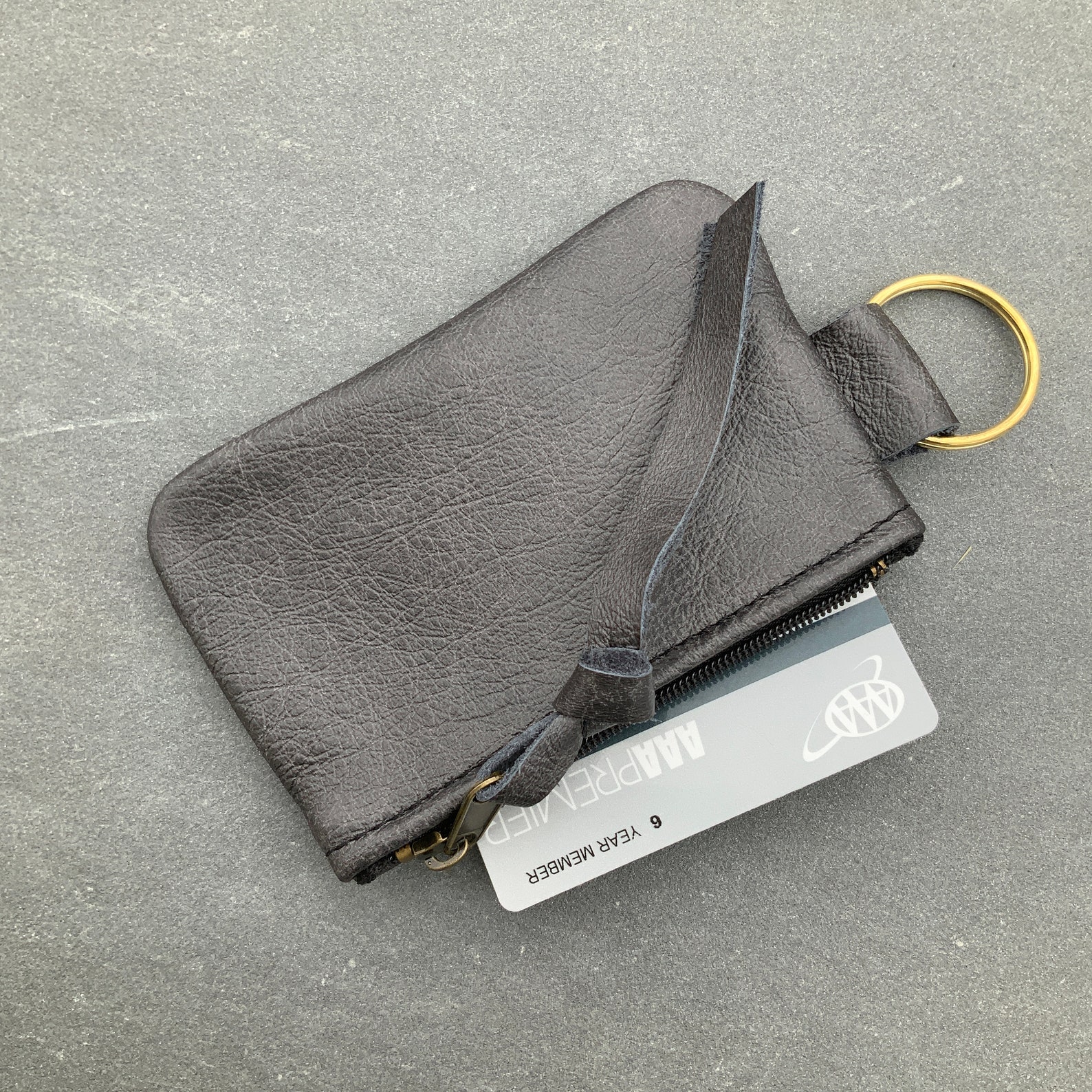 Leather Keycase Keyring Key Pouch Change Purse Coin Purse Creditcard ...