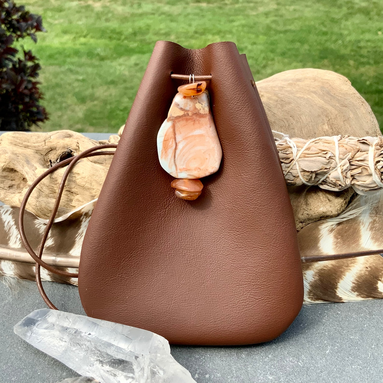 Leather Medicine Bag Medicine Pouch Amulet Crystal Bag Shaman Bag ...