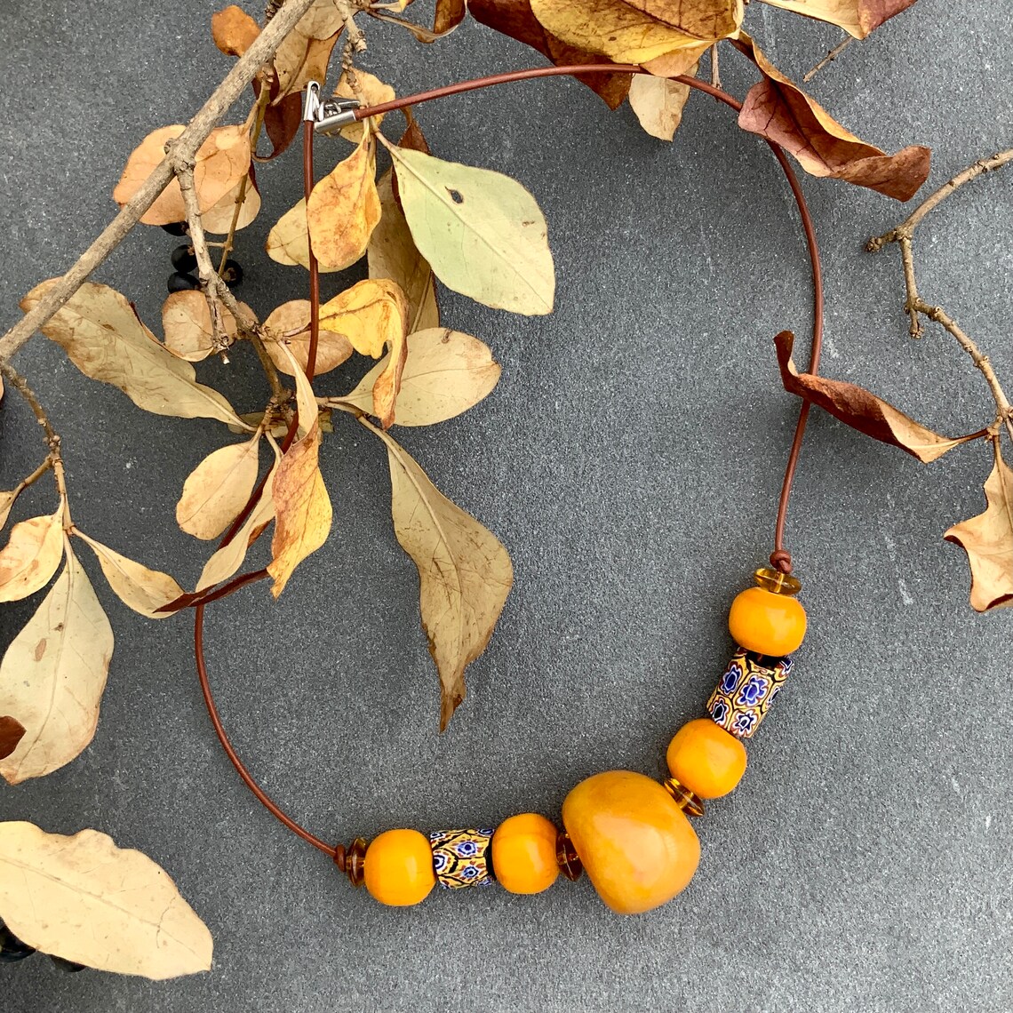 African Copal Necklace Vintage Honey African-made Beads Antique ...