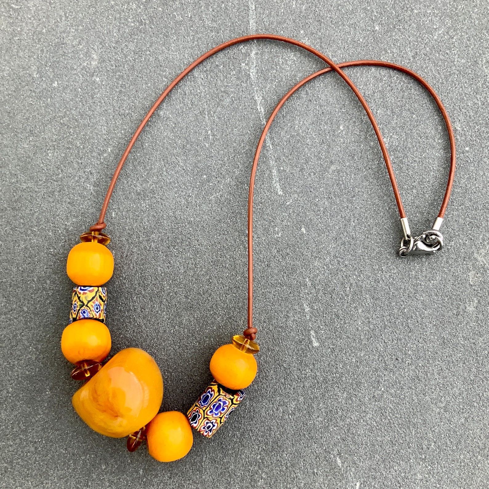 African Copal Necklace Vintage Honey African-made Beads Antique ...