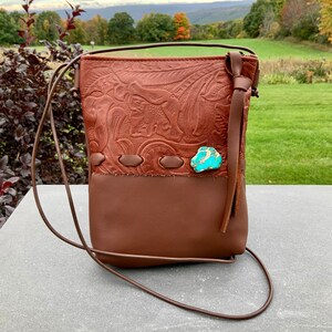 Rustic Leather Crossbody Phone Bag Minimalist Small Bag Raw Leather ...