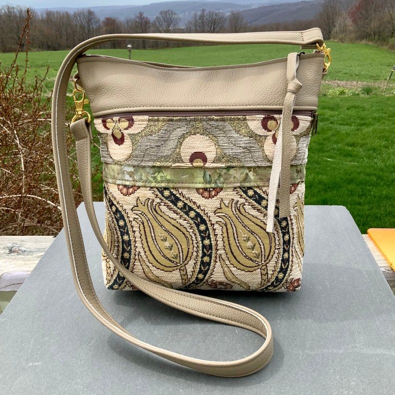 Crossbody Bag Leather and Bohemian Tapestry Imported Turkish - Etsy