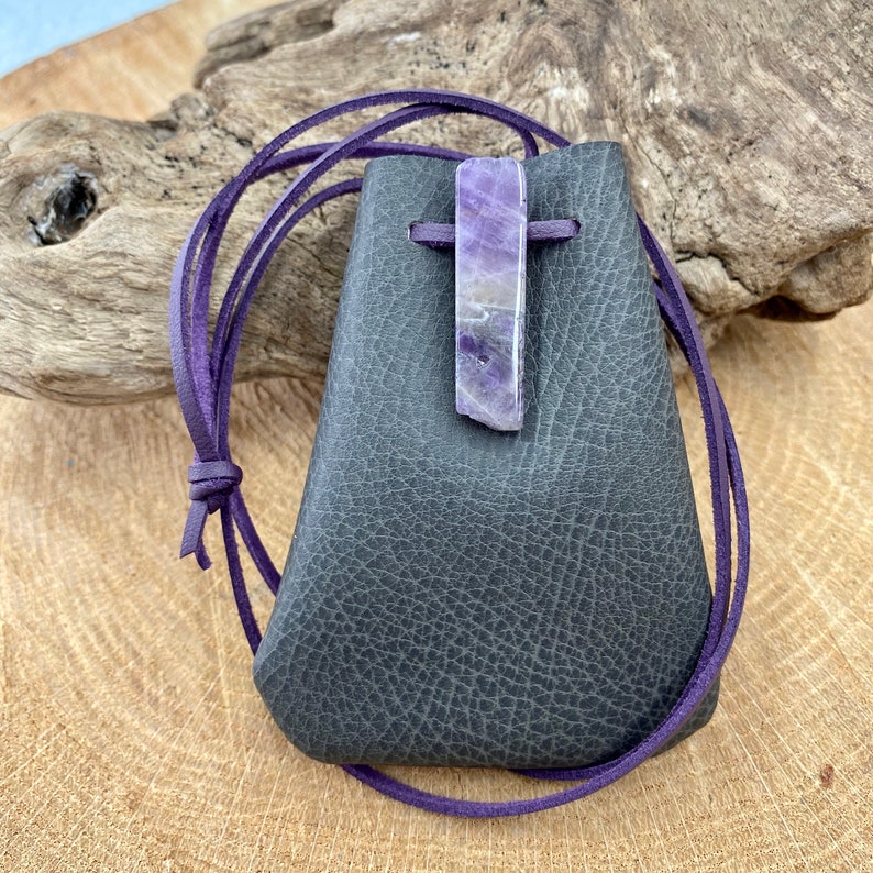 Medicine Pouch Vegan Leather Amulet Bag Crystal Pouch Shaman - Etsy